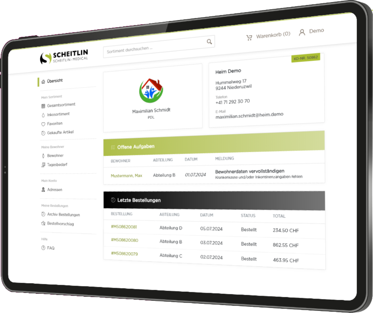 Inkontinenzversorgung, Abrechnung & Logistik - Medisuite